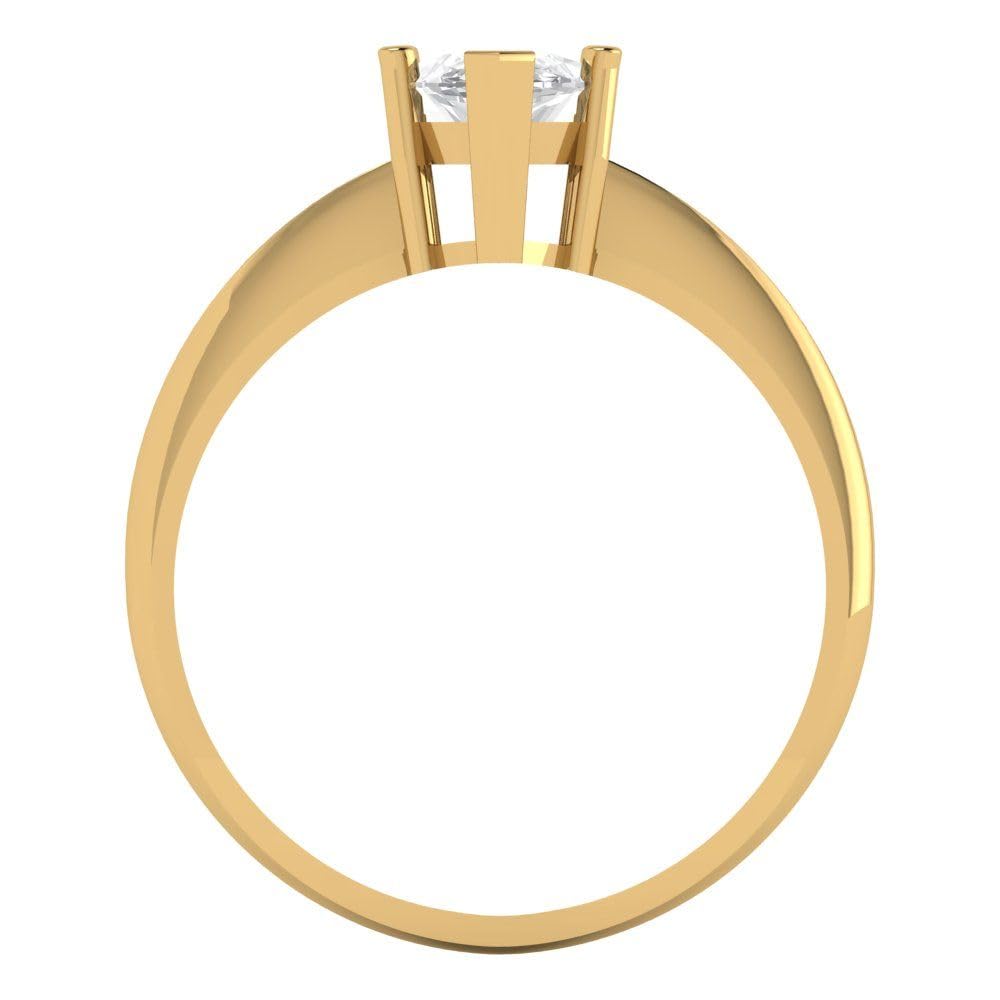 Clara Pucci 1.50 ct Marquise Cut Solitaire Genuine Lab Created White Sapphire Wedding Bridal Designer Engagement Ring 14k Yellow Gold 7