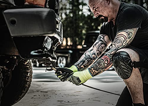 Gorilla Grip Max RhinoFlex High Vis Work Gloves with Impact and Abrasion Protection, Large