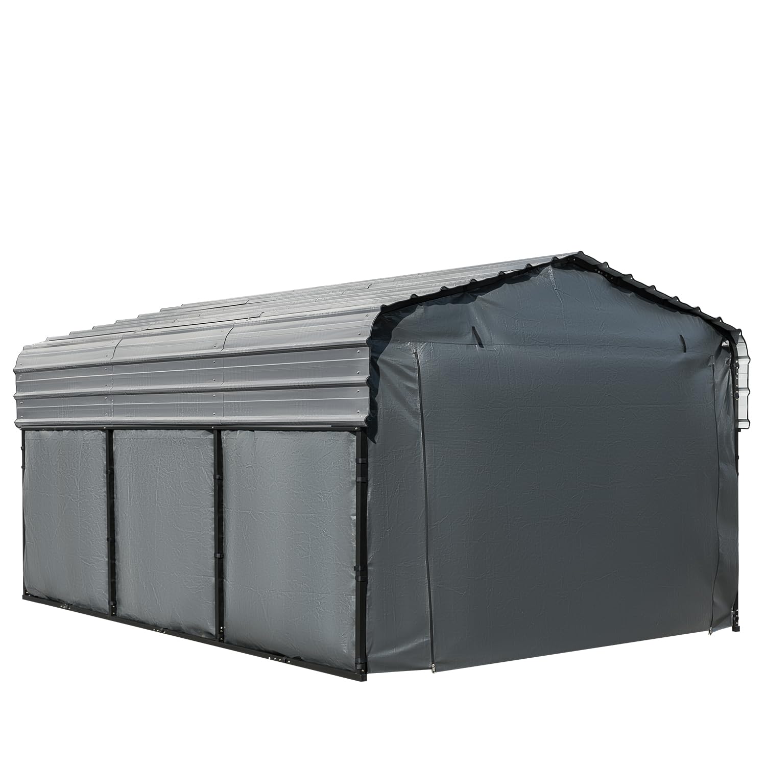 MELLCOM Carports Enclosure Kit for Galvanized Steel Carport, Fabric Carport Wall Panels, 10' x 15' x 8.4'