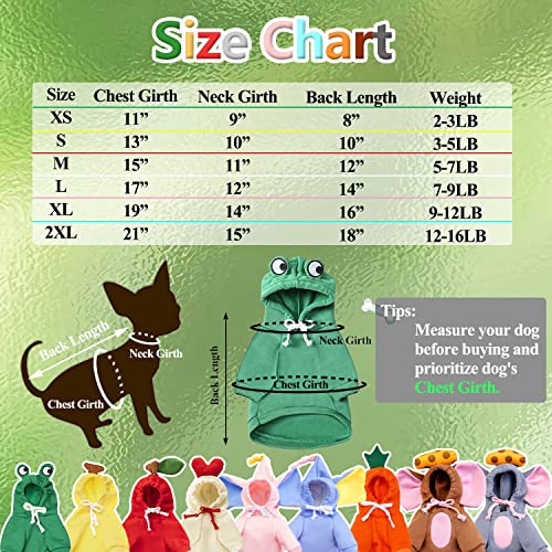 HDKUW Dogs Hoodie, Sweatshirt Fruit Warm Coat Sweater, Cold Weather Costume for Puppy Small Medium Dog (M, Blue Elephant)