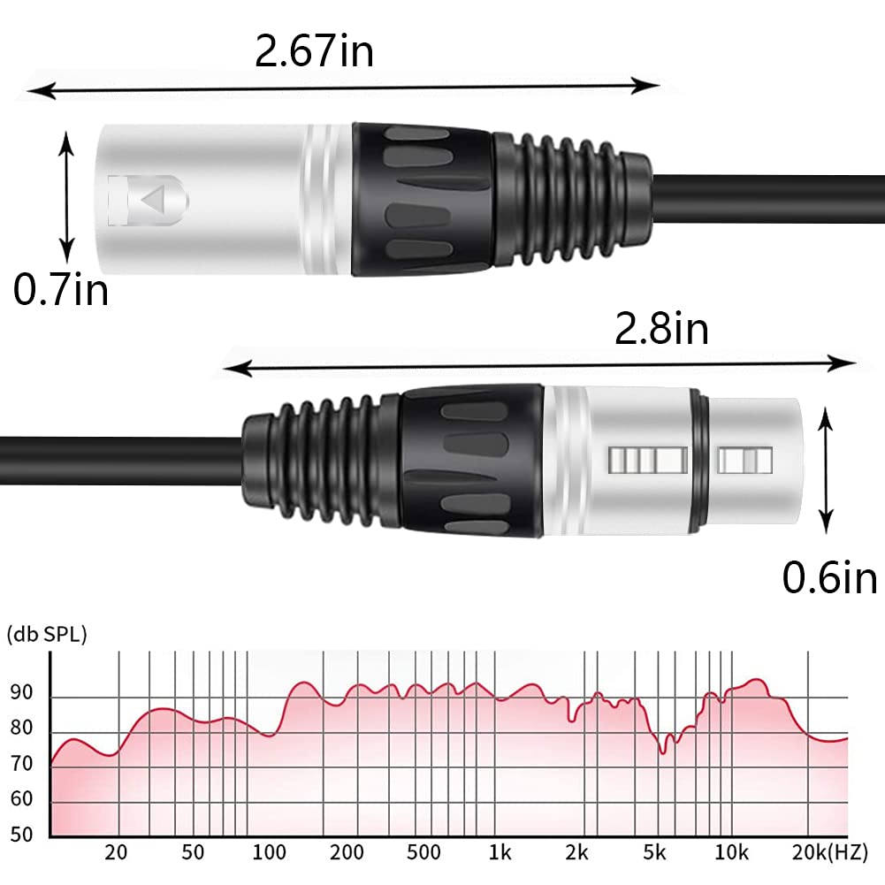 Tan QY XLR Splitter Cable, 1 XLR Female to 2 XLR Male Patch Y Cable Balanced Microphone Splitter Cord Audio Adaptor, 3 PIN XLR Jack to 2 XLR Plugs Adaptor Cord
