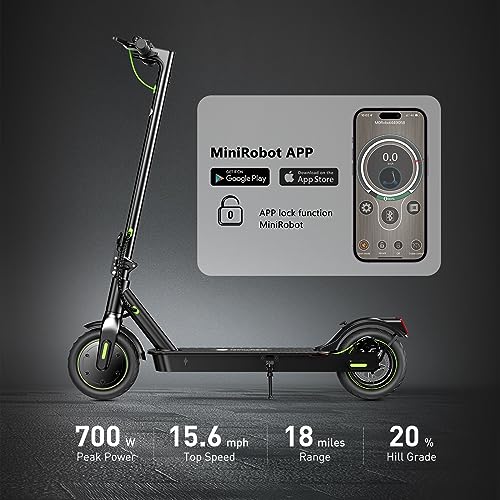 isinwheel S9 Pro Electric Scooter 18 Miles Long Range and 15-18 MPH Portable Folding Commuting E-Scooter for Adults, Dual Brakes & App Support