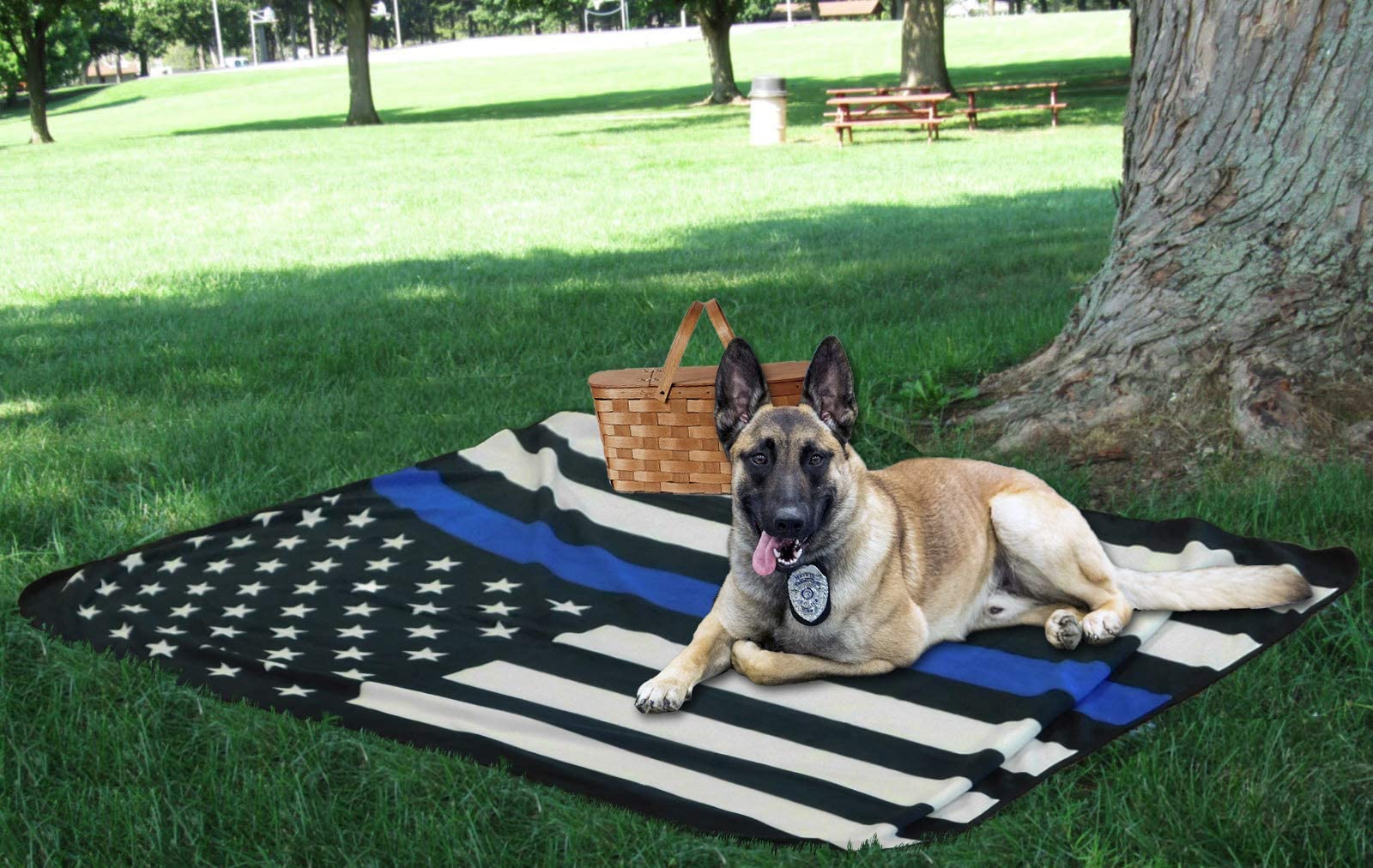 Infinity Republic - Thin Blue Line Soft Fleece Throw Blanket - 50x60 Perfect for Living Rooms, bedrooms, Kids' Rooms, Outdoors!
