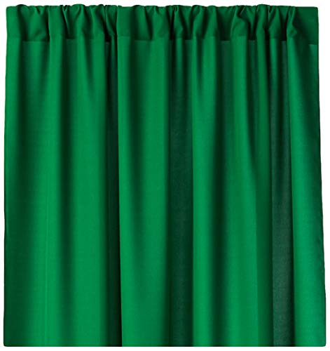LA Linen Pack-2 Polyester Poplin Backdrop Drape 96 by 58-Inch Wide, Emerald Green, 96 x 58