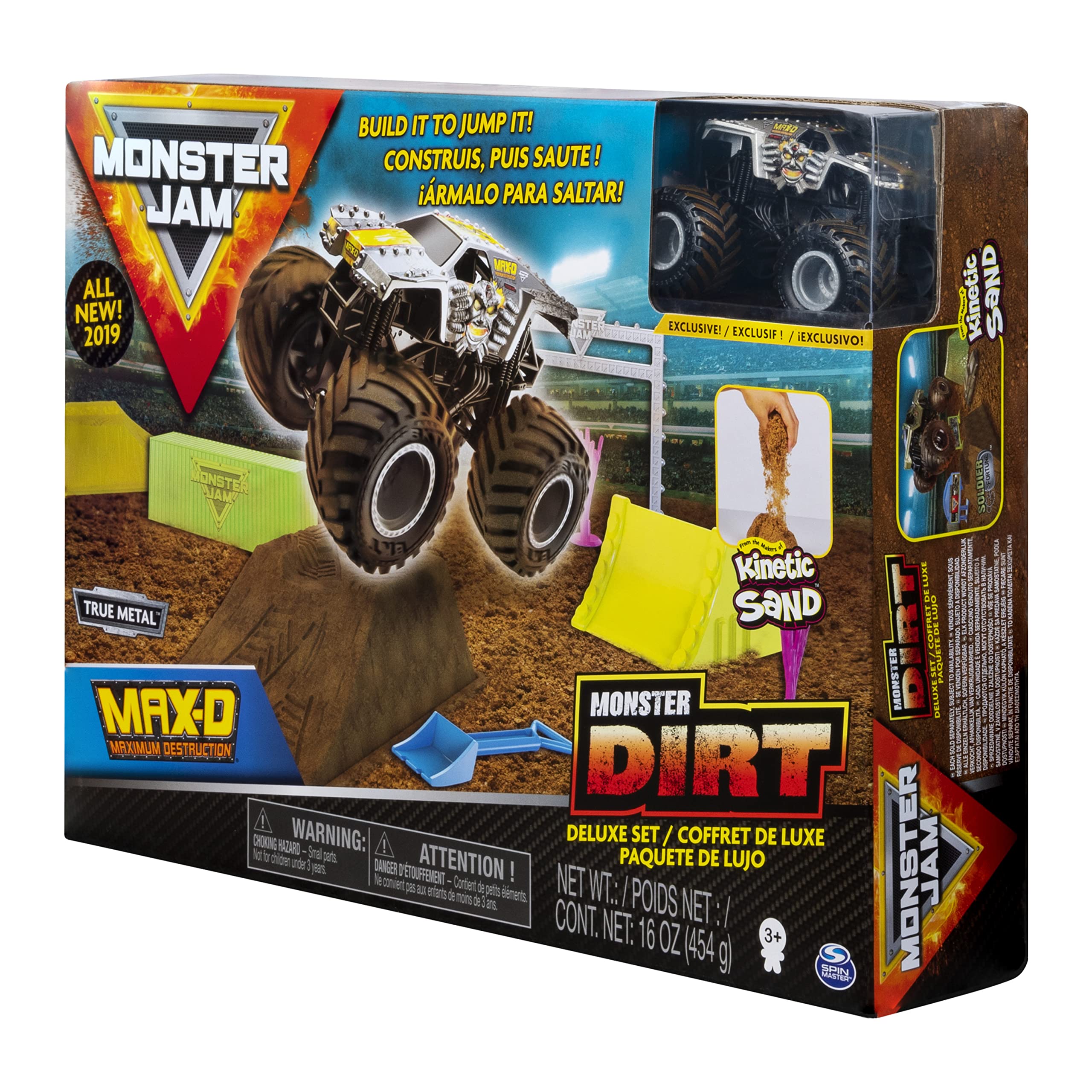 Monster Jam, Soldier Fortune Monster Dirt Deluxe Set, Featuring 16oz of Monster Dirt and Official 1:64 Scale Die-Cast Truck