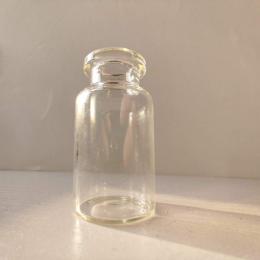 LabZhang 100pcs 10ml Vials-Glass Clear Bottom Headspace Vial with Plastic-Aluminum Flip Off Caps and Rubber Stoppers,Transparent Glass Headspace Vials,10ml Capacity(Transparent)