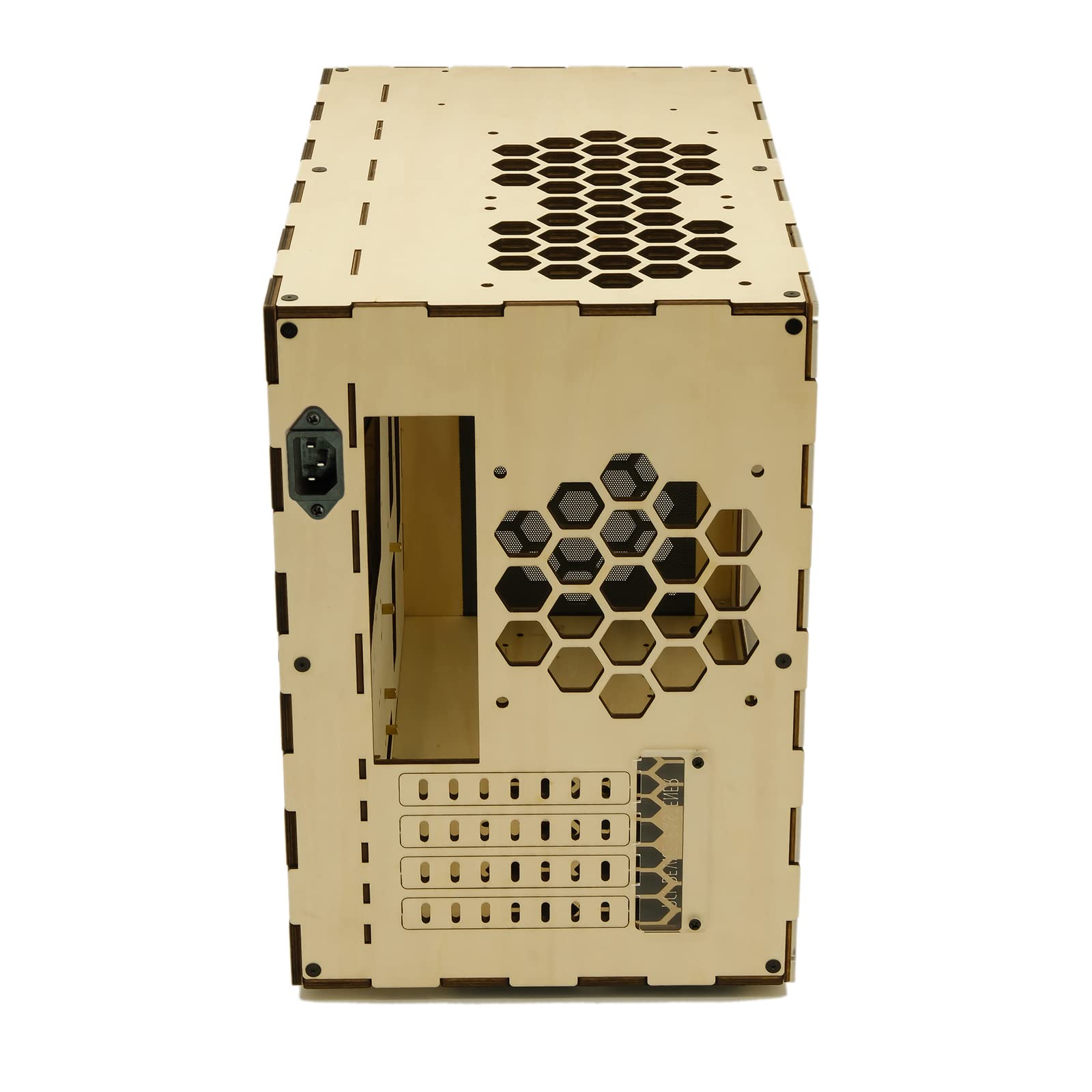 CYBERWOOD Mirco ATX PC Case, Mini Tower Computer Case with Acrylic Side Panel, Unique Wood Gaming PC Case for DIY, Wooden