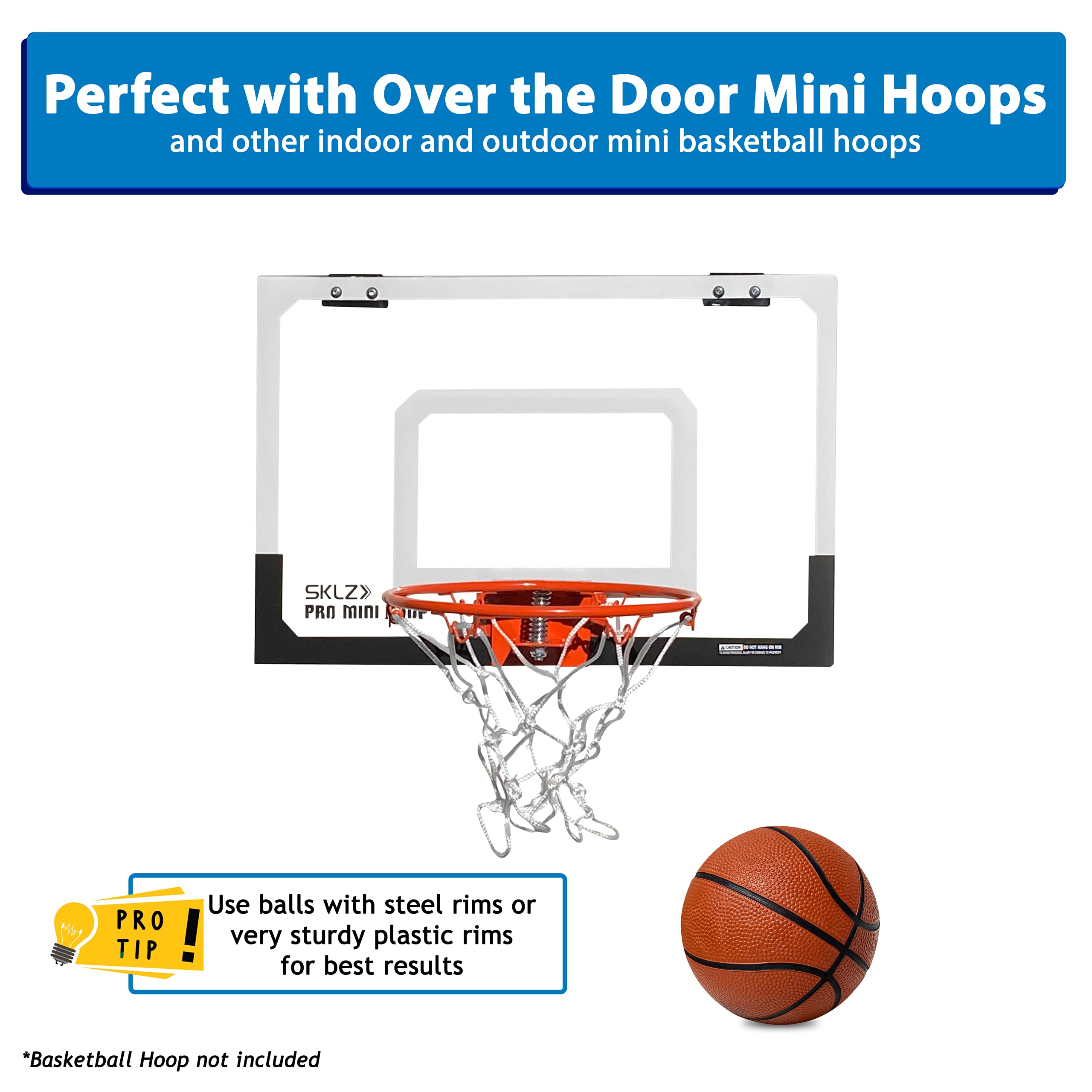 Botabee 5" Rubber Premium Mini Basketballs (2-Pack) - Non-Slip Textured Surface - Realistic Bounce and Enhanced Grip for Mini Hoops Fun - Inflatable Rubber Balls Ideal for Indoor and Outdoor Play