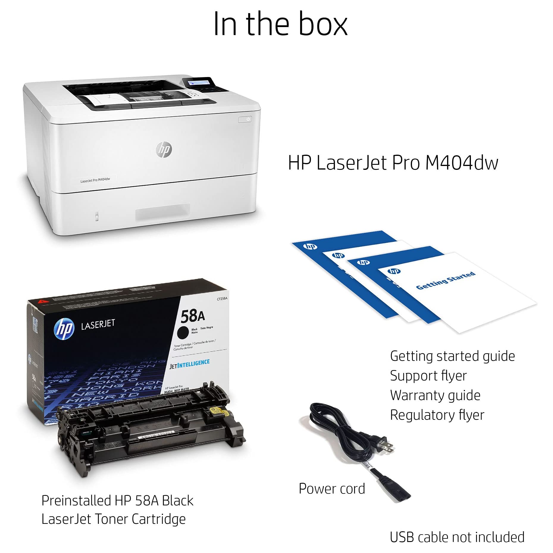 Broage NewHP Jet-Laser Pro M404dw Single-Function Wireless Monochrome Laser Printer, Green - Print only - 40 ppm, 1200 x 1200 dpi, 256MB RAM, Auto Duplex Printing, 8.5 x 14, Ethernet, USB, 2-line LCD