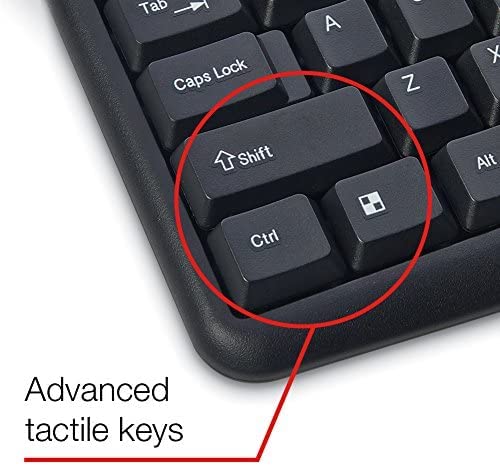 Verbatim Slimline Wired Keyboard USB Plug-and-Play Numeric Keypad Adjustable Tilt Legs Corded Full-Size Computer Keyboard Compatible with PC, Laptop - Frustration Free Packaging Black 99201
