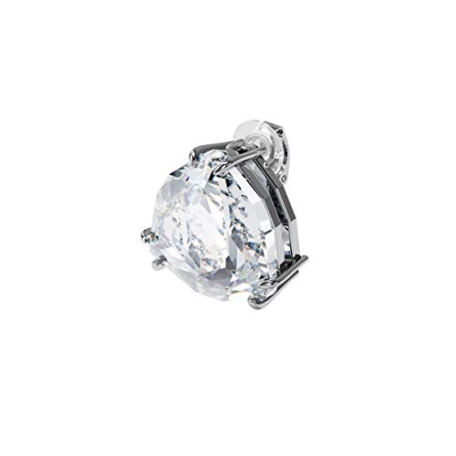 SWAROVSKI Mesmera Clip Earring, Large and Clear Trillion Cut Crystal with a Rhodium Finish Setting, Part of the Swarovski Mesmera Collection