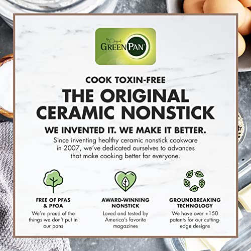 GreenPan Premiere Ovenware Healthy Ceramic Nonstick 1 lb. Loaf Baking Pan, Cast Aluminum, Warp-Free, Oven and Broiler safe to 600F,Dishwasher Safe, PFAS-Free, Gray