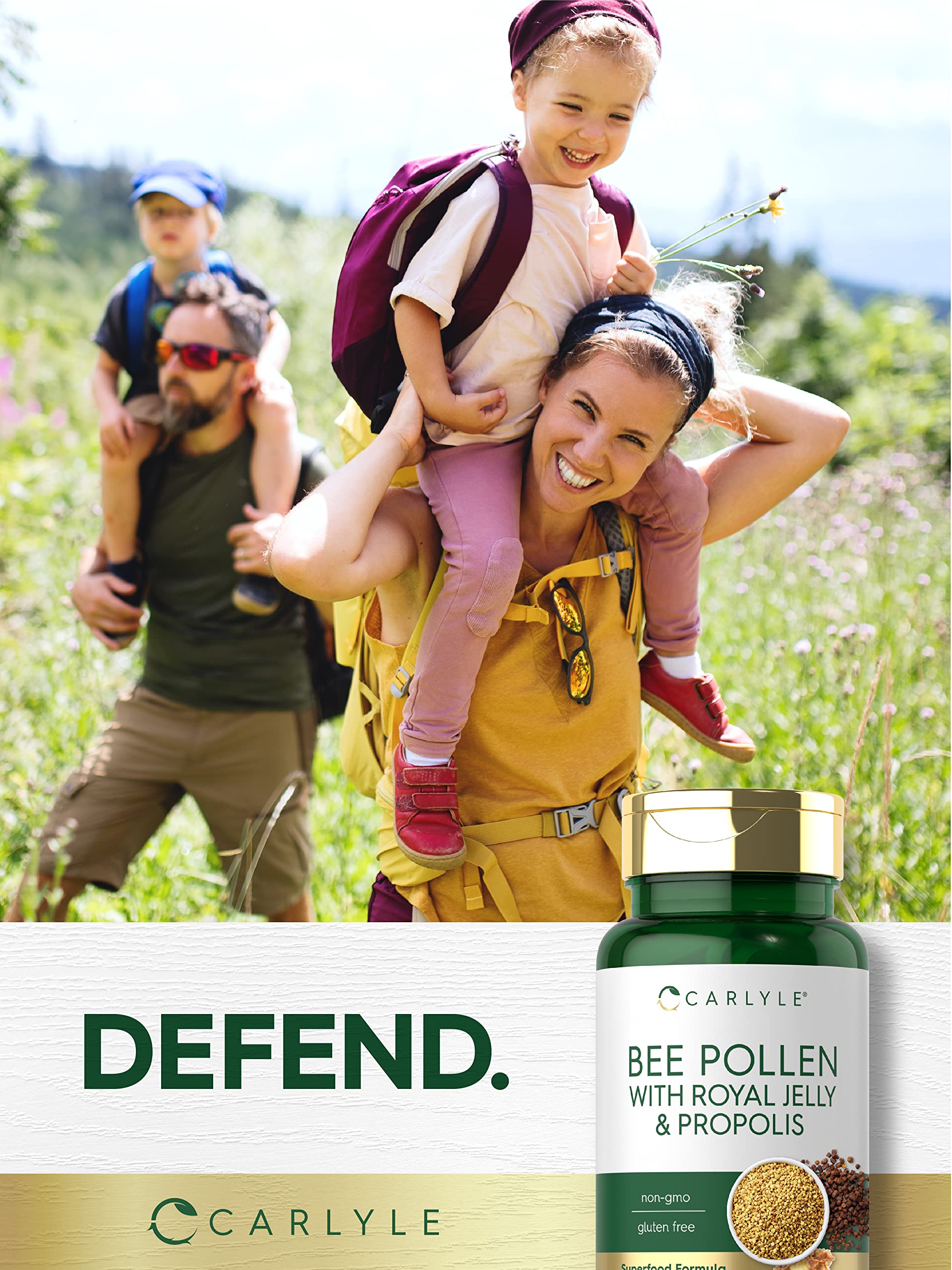 Carlyle Royal Jelly Propolis & Bee Pollen Supplement | 60 Count | Vegetarian, Non-GMO, Gluten Free