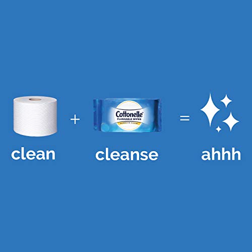 Cottonelle Flushable Wet Wipes for Adults, 2 Flip-Top Packs, 42 Wipes per Pack (84 Wipes Total)
