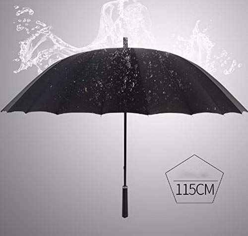 Lancoon 24 Ribs Large Umbrella Fashion Long Handle Straight Anti-UV Sun/Rain Stick Umbrella KS07Brown