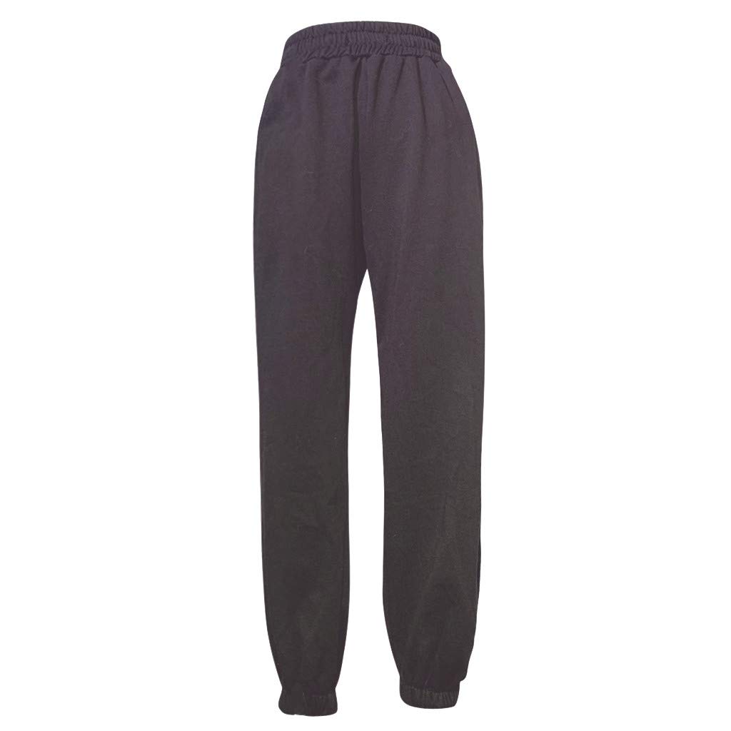 Smileyth Women's Sports Sweatpants Casual Solid Cotton Lightweight Comfortable Trousers Elastic Waist Athletic Workout Jogger Pants