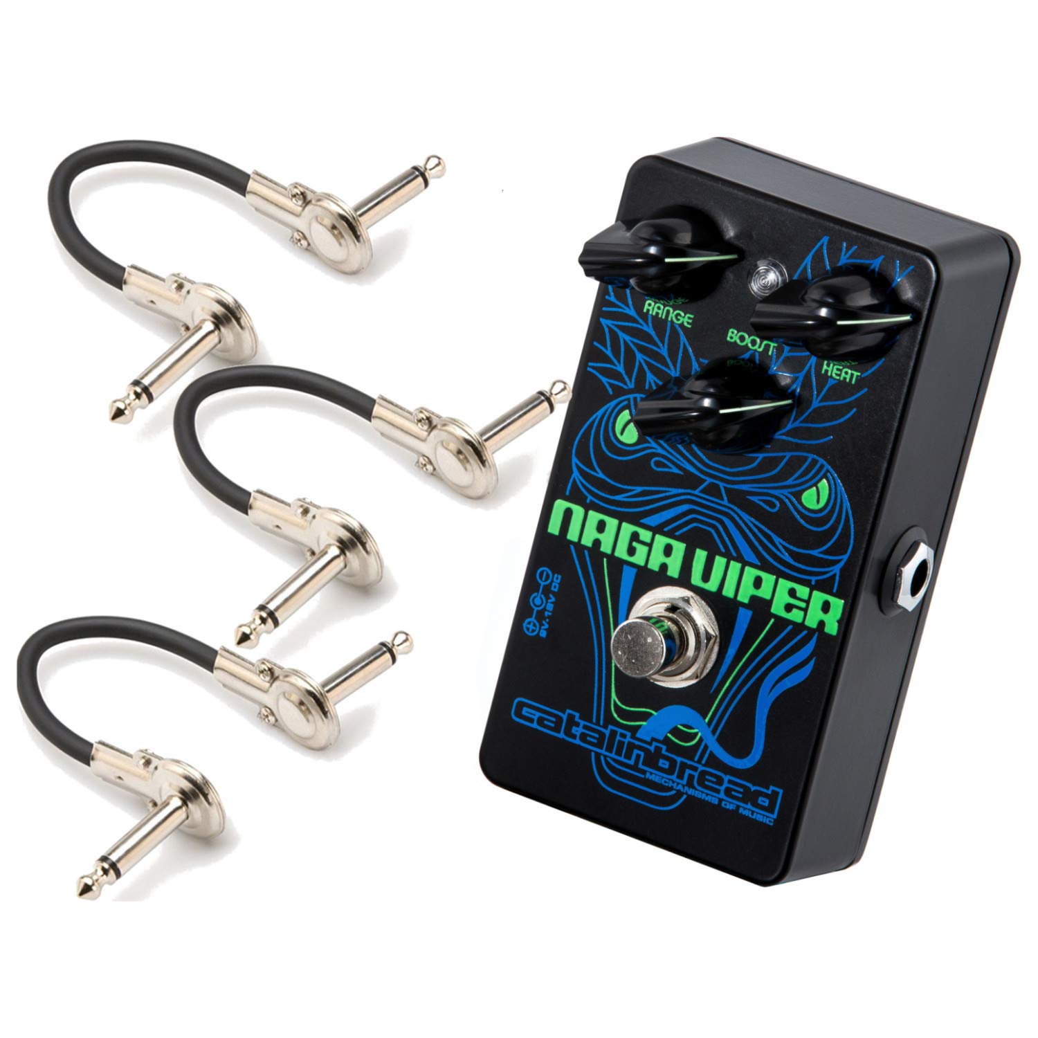 Catalinbread Naga Viper Treble Boost Pedal w/ 3 Guitar Cables