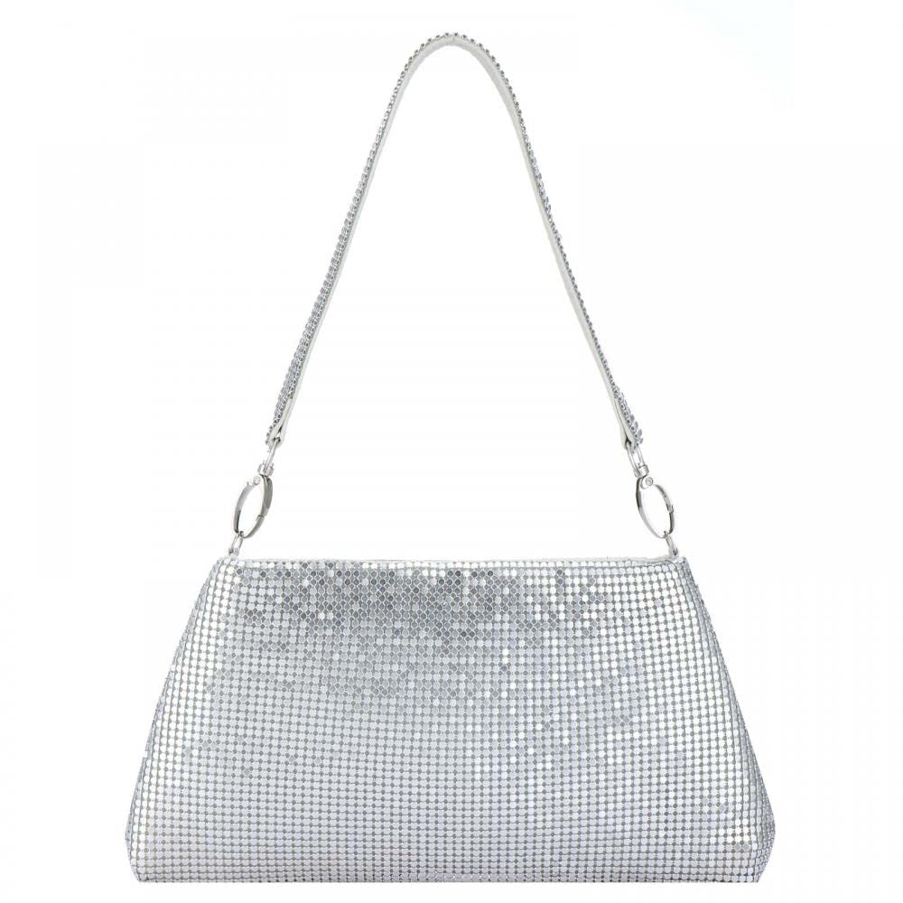 Crystal Rhinestone Purse for Party, Clutch Purses for Women Wedding Evening Handbags (Silver)
