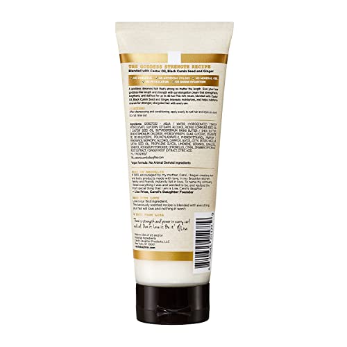 Carol's Daughter Goddess Strength True Stretch Defining Hair Cream For Wavy, Coily and Curly Hair, Curl Defining Cream with Castor Oil for Weak Hair, 6.8 Fl Oz