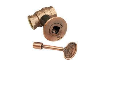 Hearth Products Controls HPC Fire 3/4-Inch Straight Gas Fire Pit Shut Off Valve Kit (MSAC-HC), Antique Copper Flange and Key