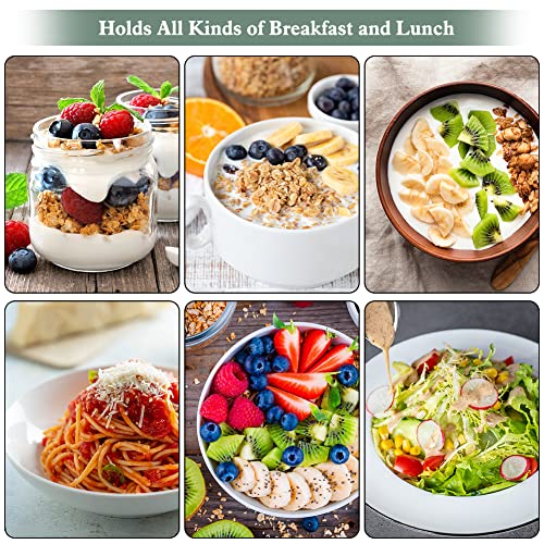 UHAPEER Oatmeal Yogurt Container, Overnight Oats Containers with Lids and Spoon, Stainless Steel Insulated Food Container, 2-Tier Cereal Cup On the Go, Parfait Cup Milk Container for Breakfast Lunch