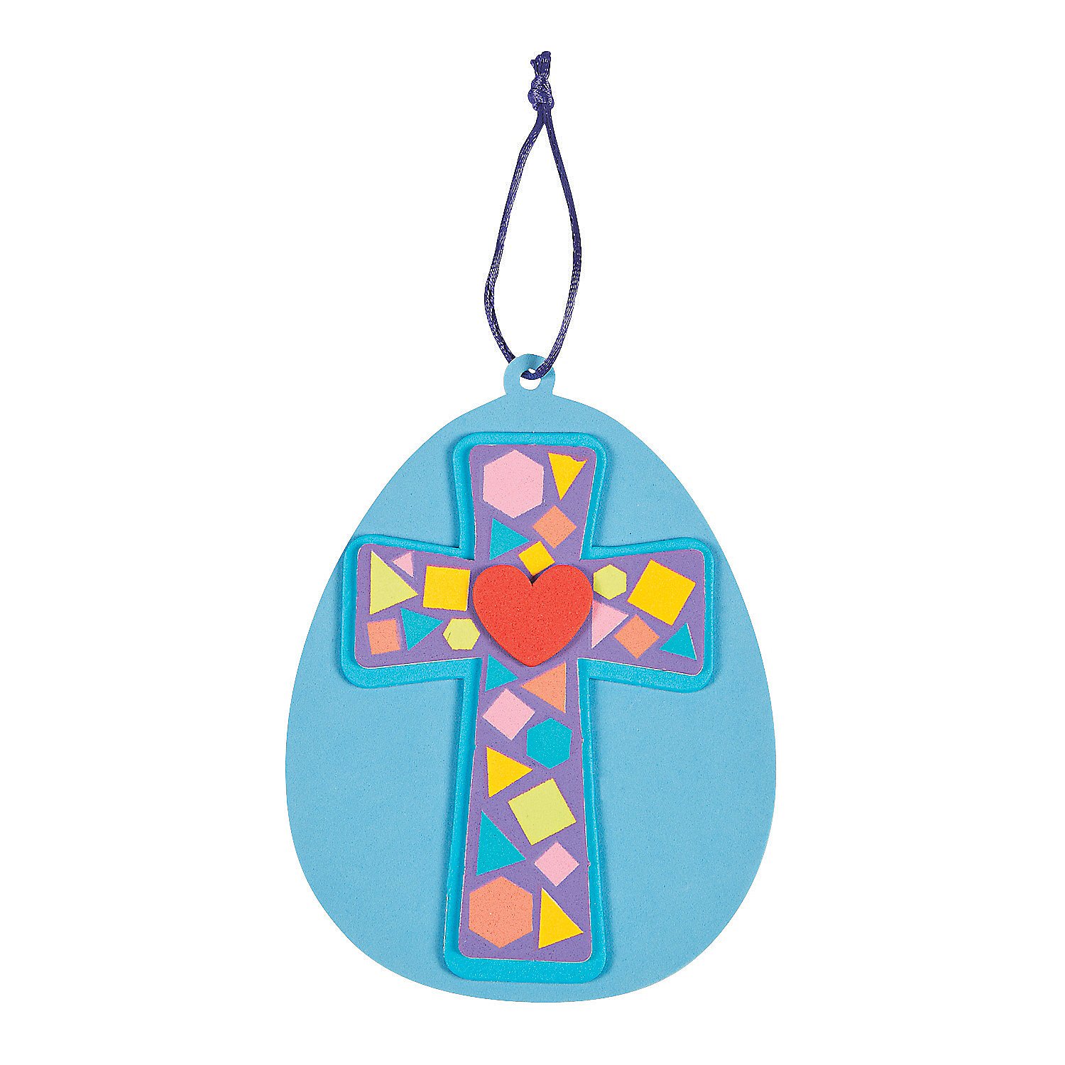 Mosaic Cross Easter Egg Ornament Craft Kit - Crafts for Kids and Fun Home Activities