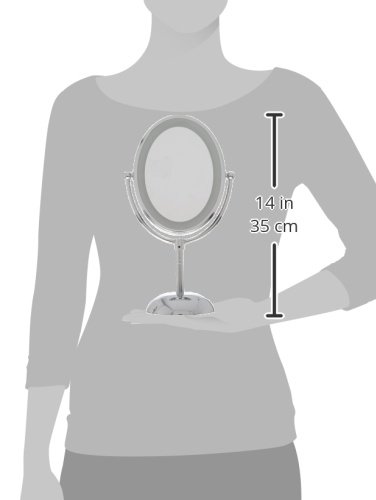 Conair Lighted Makeup Mirror, LED Vanity Mirror, 1X/7X Magnifying Mirror, Double Sided, Battery Operated in Polished Chrome