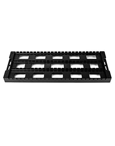 QWORK Antistatic ESD Circulation Rack Shelf - Plastic Black Rack with 25 Slots for PCB Storage (4 Pack)