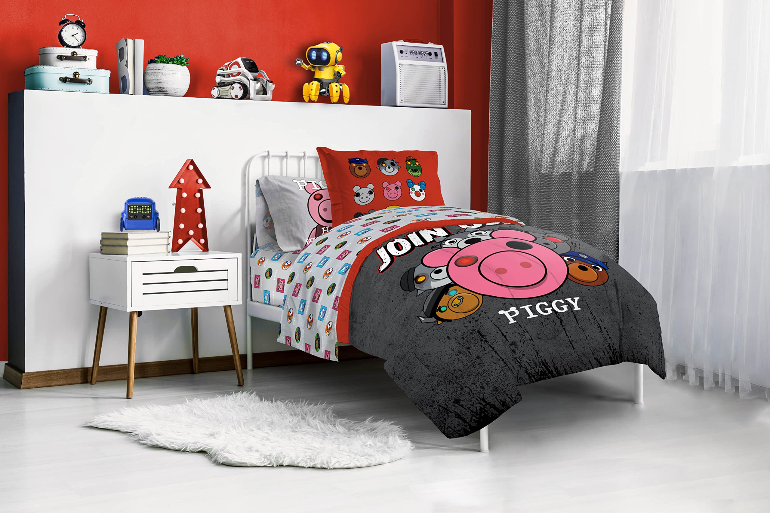 Jay Franco Disney Lilo & Stitch Twin Comforter Set - 5 Piece Bedding Includes Sheet Set & Pillow Covers - Super Soft Kids Floral Bedding