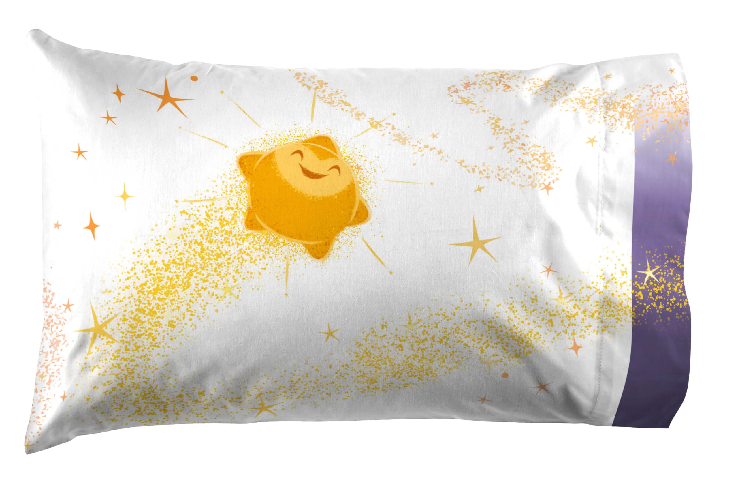 Jay Franco Disney Wish Twin Size Sheet Set - Super Soft Kids 3 Piece Bedding Set Features Asha, Valentino, & Wishing Star - Microfiber Sheets Includes Reversible Pillow Cover