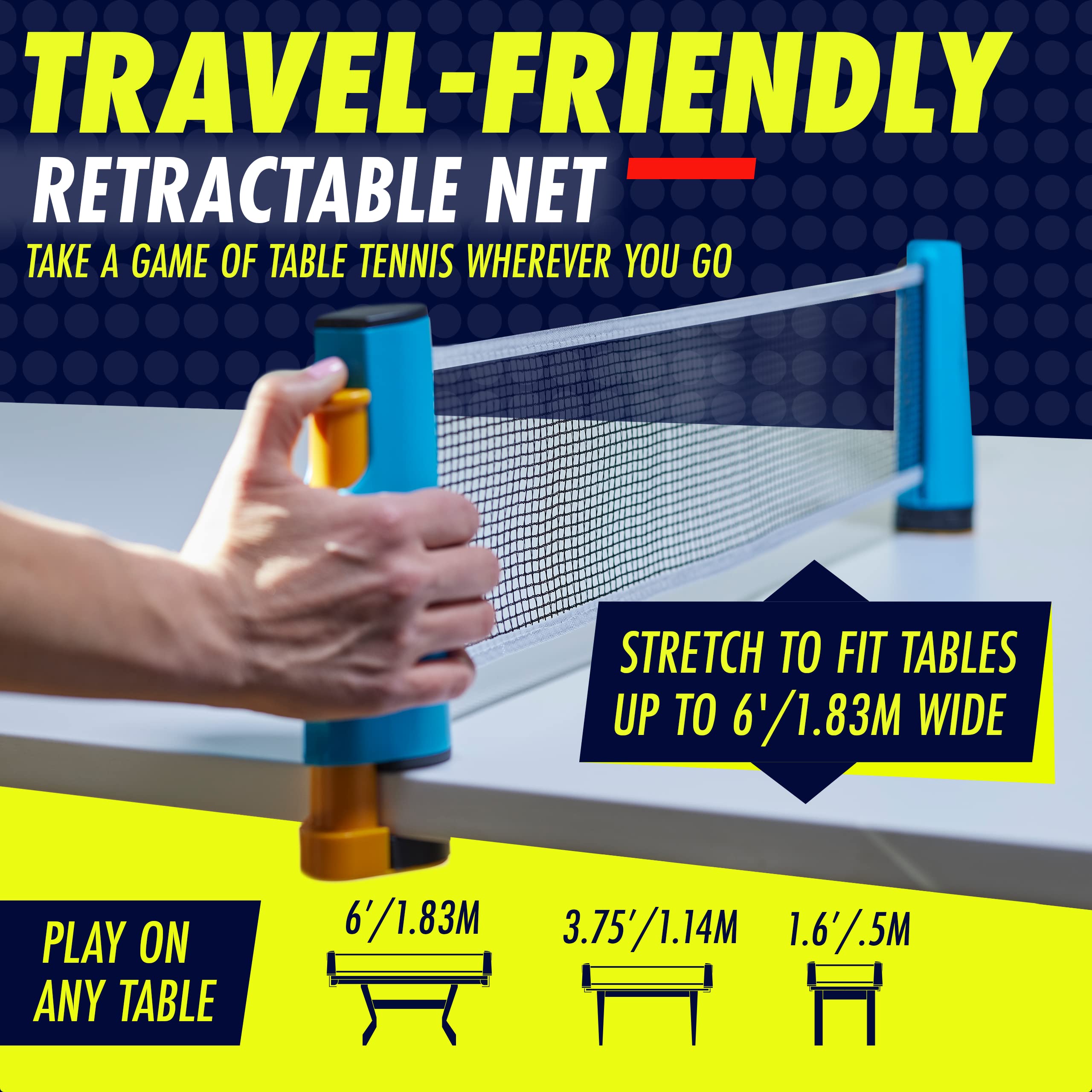 NIBIRU SPORT Professional Ping Pong Paddle Set (2-Player) - Table Tennis Paddles Set of 2 with Retractable Net, 4 Balls, and Carry Bag/Storage Case - Table Tennis Equipment & Ping Pong Accessories