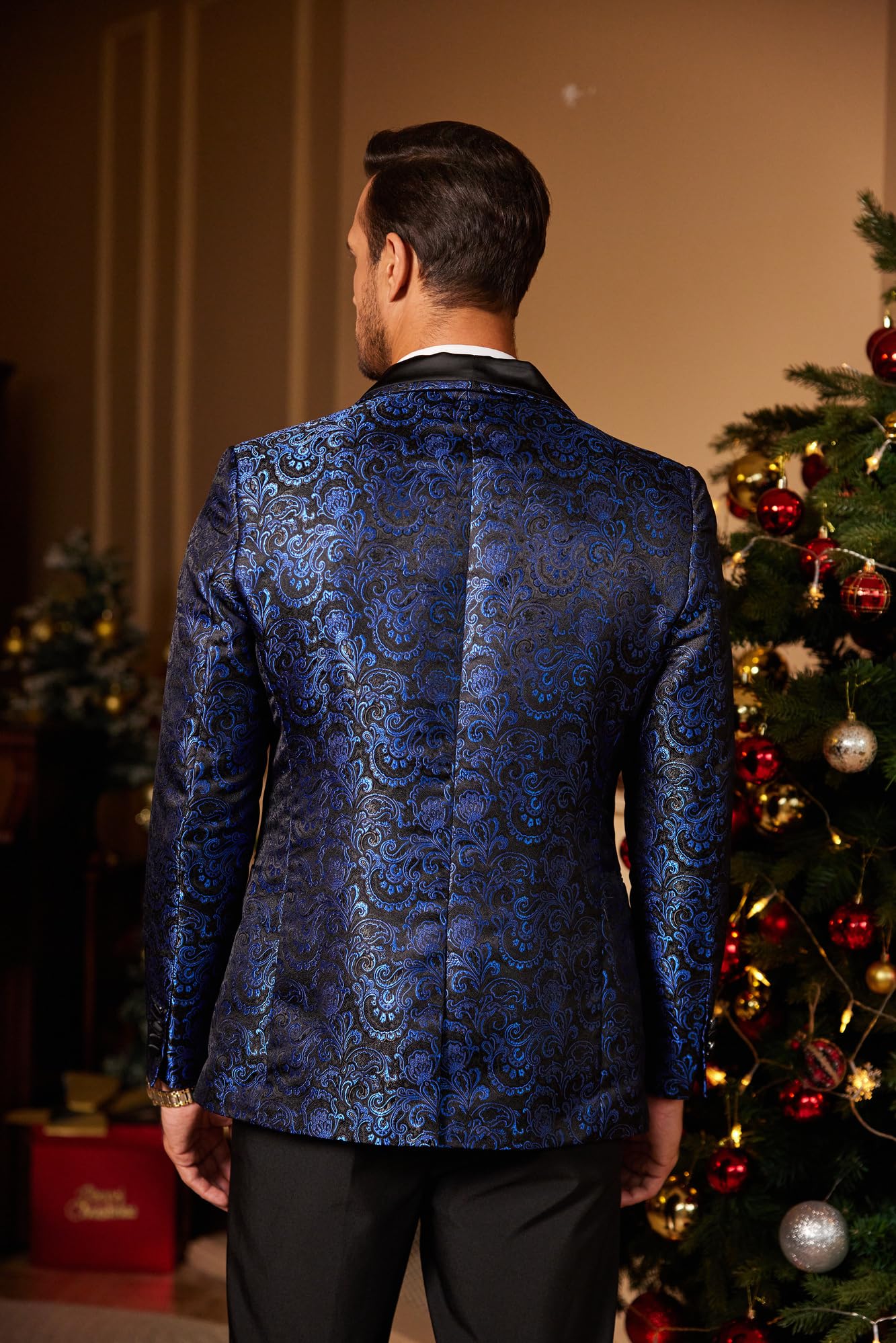 COOFANDY Men's Floral Tuxedo Suit Jacket Slim Fit Dinner Jacket Party Prom Wedding Blazer Jackets