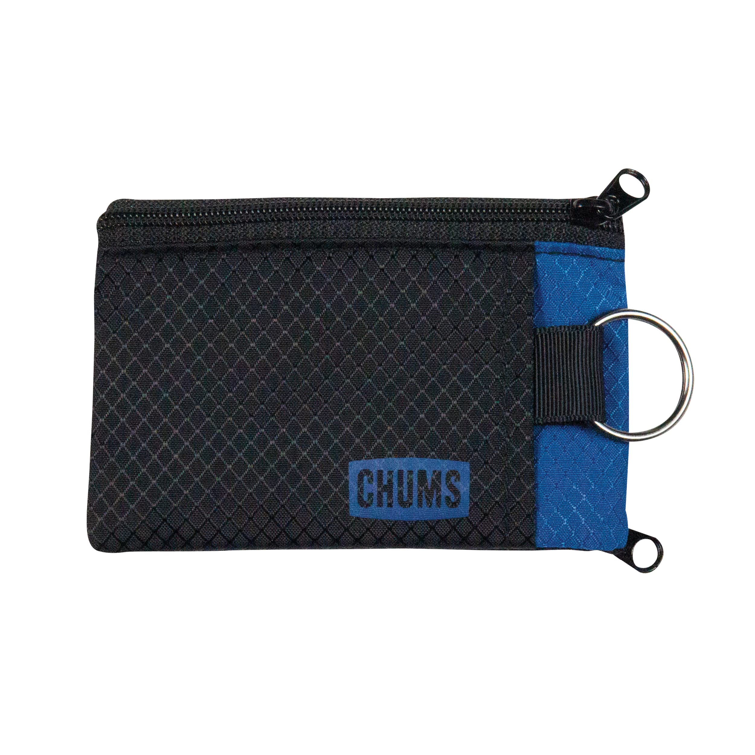 Chums Surfshorts Wallet - Lightweight Slim Wallet with RFID Blocking Card & Clear ID Window - Zippered, Water Resistant w/Key Ring (Tan)