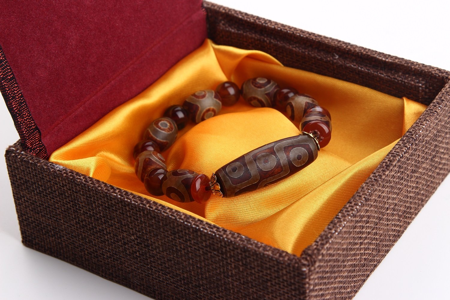 BOYULL Feng Shui Tibetan Dzi Bead Protective Amulet Bracelet, Attract Wealth and Good Luck, Deluxe Gift Box Included