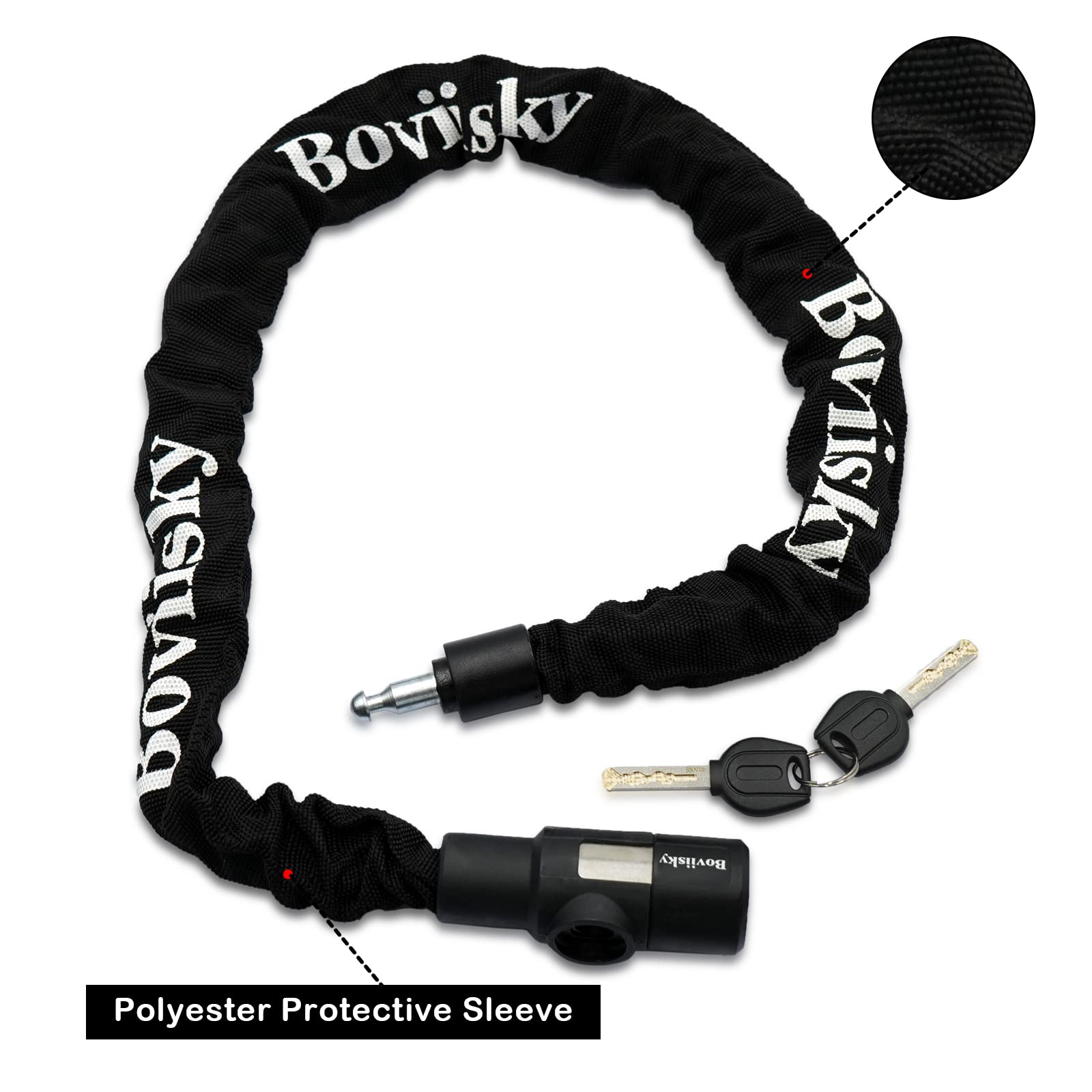 Boviisky Bike Chain Lock with Key,3 Feet X 6mm Thick Heavy Duty Bicycle Chain Lock.…