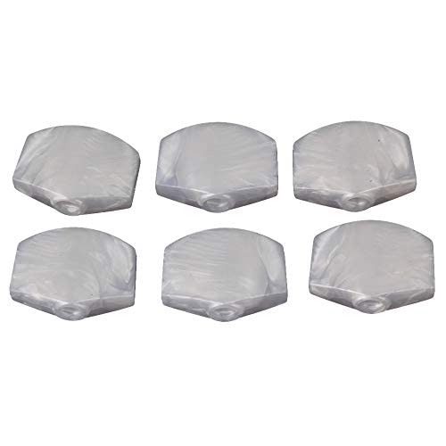 BQLZR 6Pcs Guitar Tuning Peg Caps Tuners Machine Head Replacement, Tuner Buttons Knobs Set Tuning Key for Acoustic Guitar, Guitar Parts ABS Buttons(White pearl)