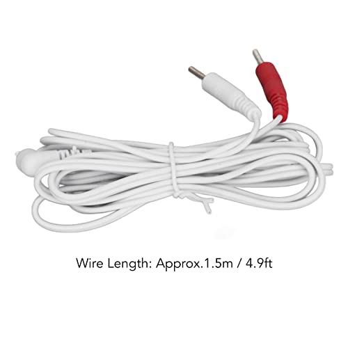 Demeras TENS Electrode Wire, Premium Metal Wire Electrode Wire 1.5m Long Promote White 2.5mm Elbow for Slimming Massager