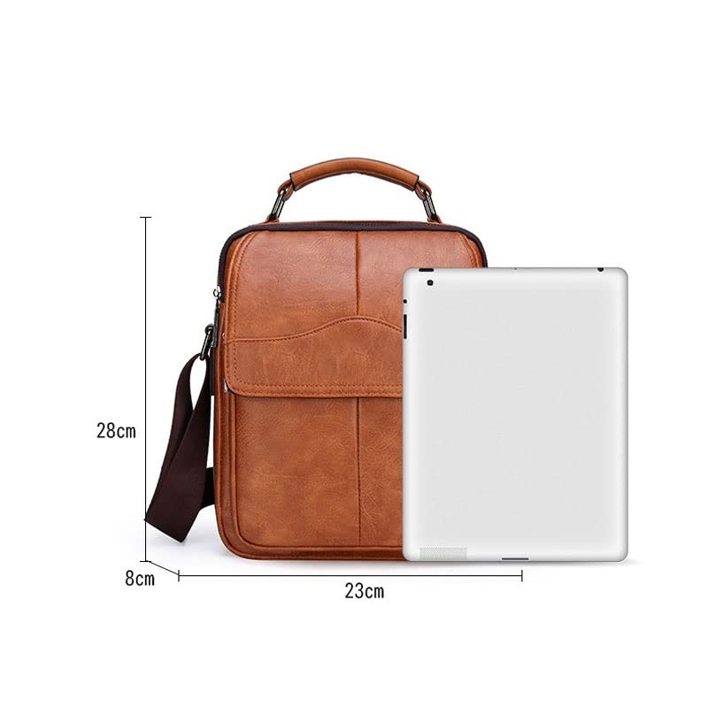 CZDYUF Men Crossbody Bag Shoulder Bags Multi-Function Men Handbags Large Capacity Split Leather Bag for Man Messenger Bag (Color : D, Size