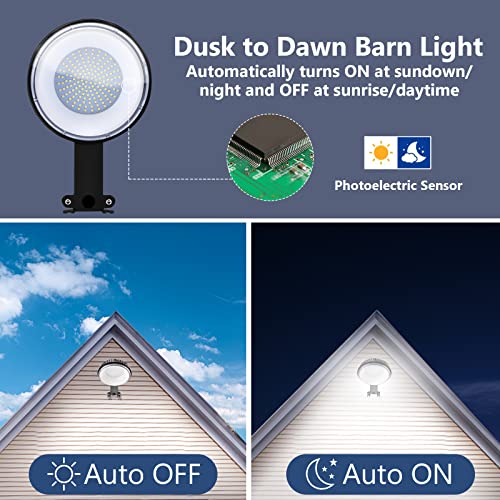 Vicalo 150W Outdoor Led Barn Light, Dusk to Dawn Photocell Led Garage Light 19,000LM 6500K Daylight White,IP67 Waterproof Area Light, Security Light/Flood Light/Yard Light/LED Parking Lot Light