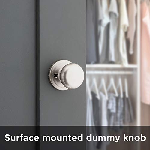 Kwikset Juno Half-Dummy Door Knob with Microban Antimicrobial Protection in Satin Nickel - 97880-668