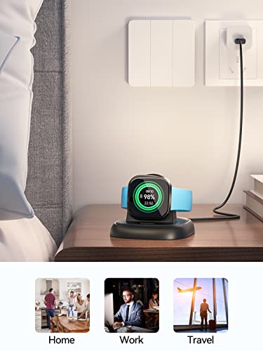 NEWDERY Charger Dock for Fitbit Sense 2/Sense/Versa 4/Versa 3, Magnetic Watch Charger Stand with Charging Cable, Charger Replacement Accessories for Fitbit Sense 2/Sense/Versa 4/Versa 3, Black