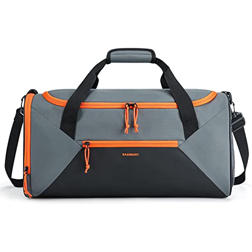 Gym Bag for Men, BAGSMART 36L Sports Duffle Bag, Lightweight Weekender Duffel Bag With Shoe Bag, Water Resistant Workout Sports Bag for Travel Fitness Swimming Yoga - Black