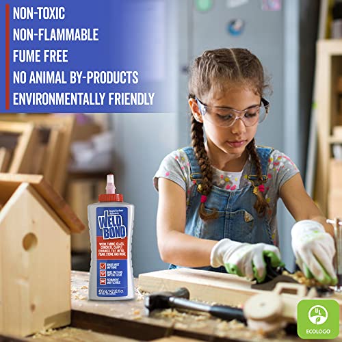 Weldbond Multi-Surface, Non-Toxic Adhesive Glue, Bonds Most Anything. Wood Glue or for Crafts Fabric Glass Mosaic Carpet Ceramic Tile Metal Stone & More. Dries Crystal Clear 5.4oz /160ml - 2 Pack