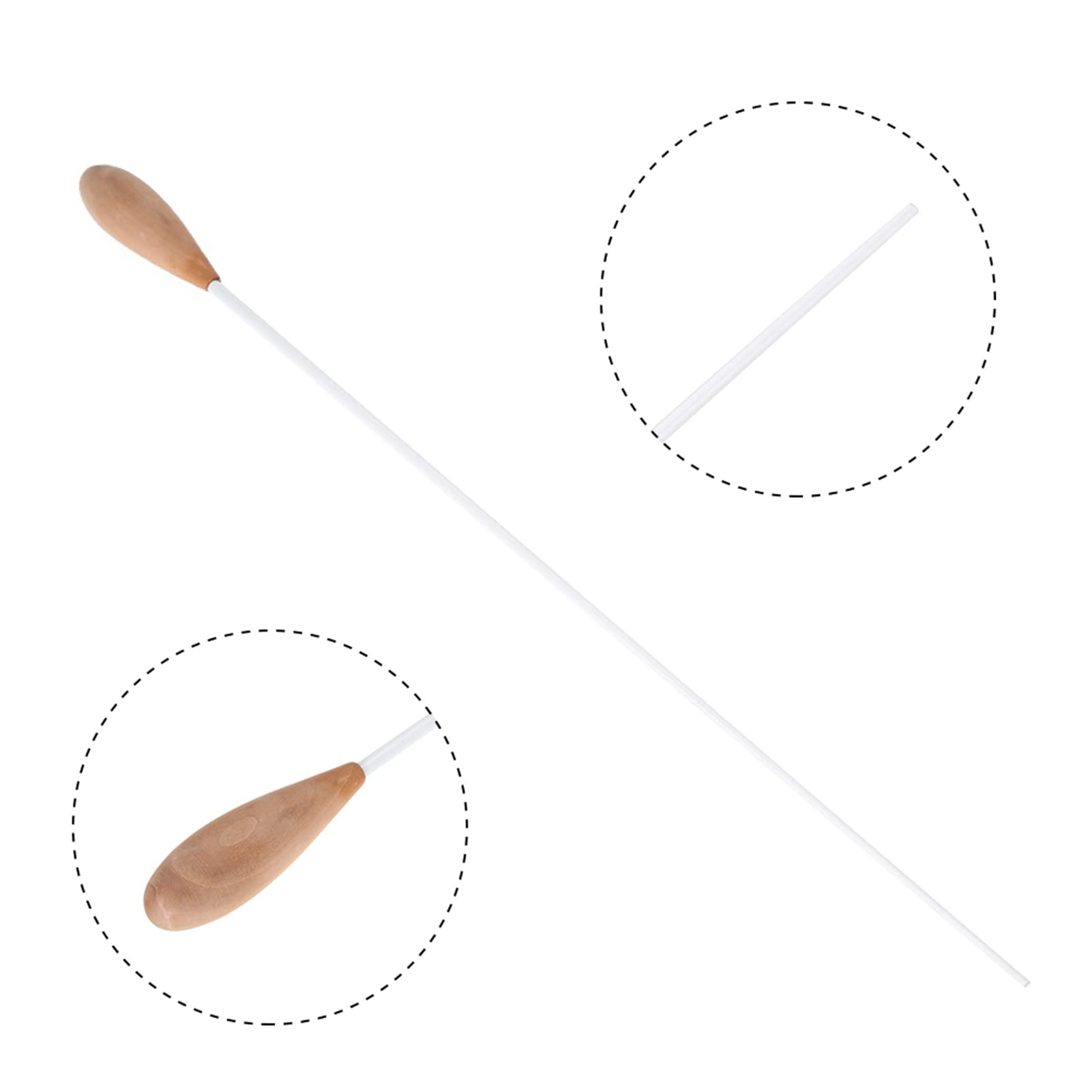Musical Conductor Baton, 15" Pearwood Handle Lightweight Music Band Conducting Baton for Choral Symphony Concert