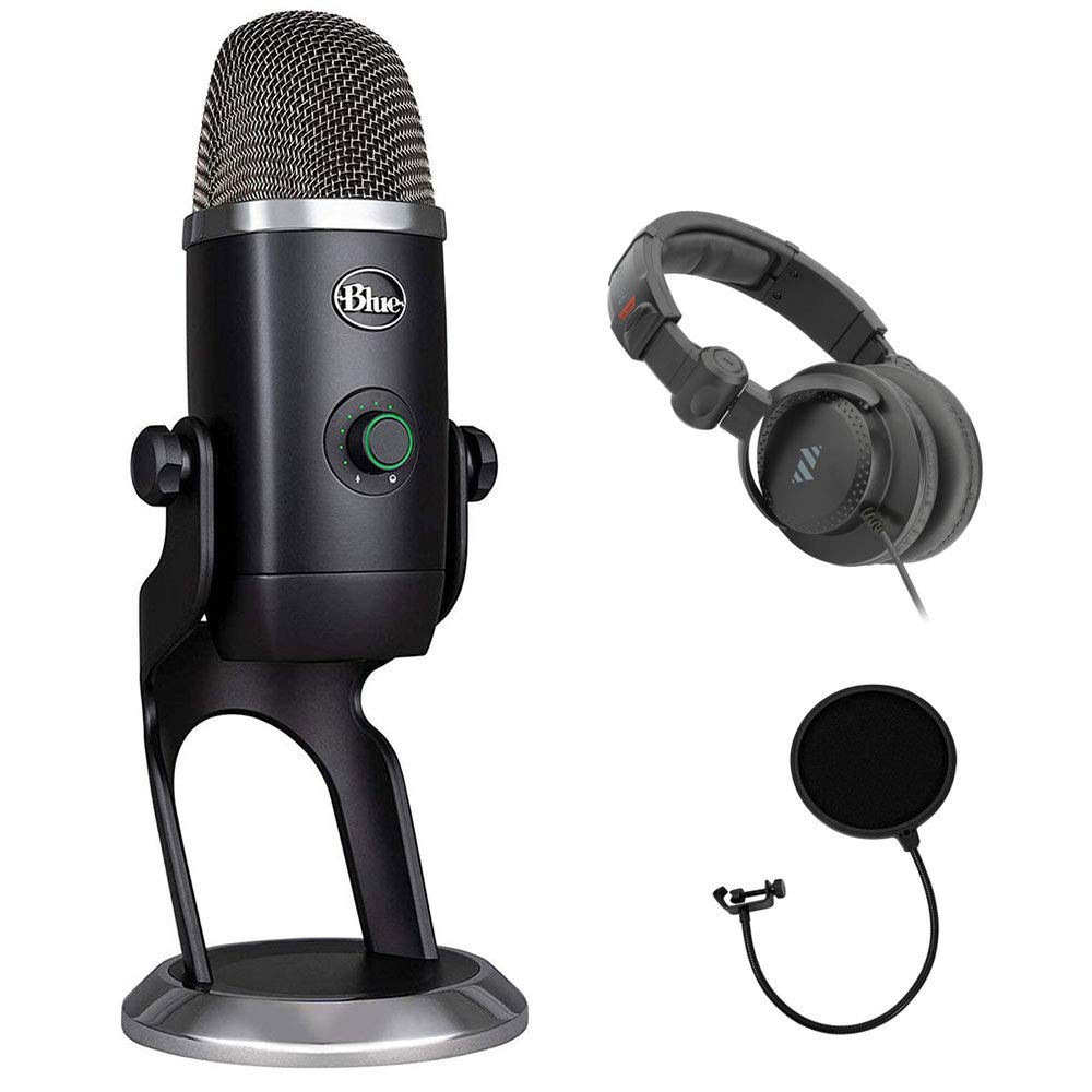 Blue YETI X Pro Condenser USB Microphone Plus Pack Bundle with Presonus StudioOne 5 Artist DAW, iZotope RX Elements Plug-in & Groover 3 Tutorials 3-Month Subscription, Polsen Headphone & Pop Filter