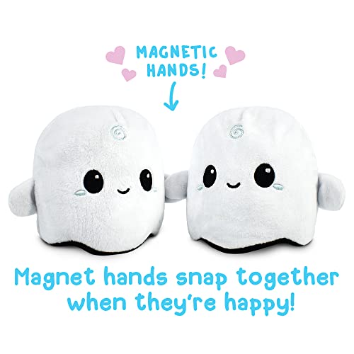 TeeTurtle - Plushmates - Magnetic Reversible Plushies that hold hands when happy - Ghost - Huggable and Soft Sensory Fidget Toy Stuffed Animals That Show Your Mood - Perfect for Halloween!