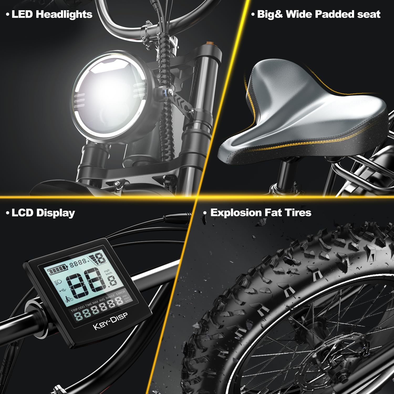 bluebiko 1000W/1500W/20000W Motor Folding Electric Bike for Adults,35MPH 100 Miles Long Range,48V 25Ah Removable Battery, 20" Fat Tire Foldable Ebikes,Hydraulic Disc Brake E-Bikes