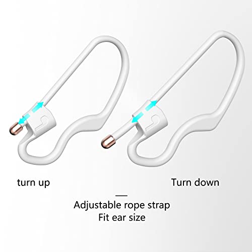 Haireca Adjustable Ear Hooks Designed for Apple AirPods Pro/Pro 2,AirPods 1/2/3[Added Stylish Leather Storage Bag],Airpods Accessories for Running,Ergonomic Design,Washable and Dirt Resistant(White)