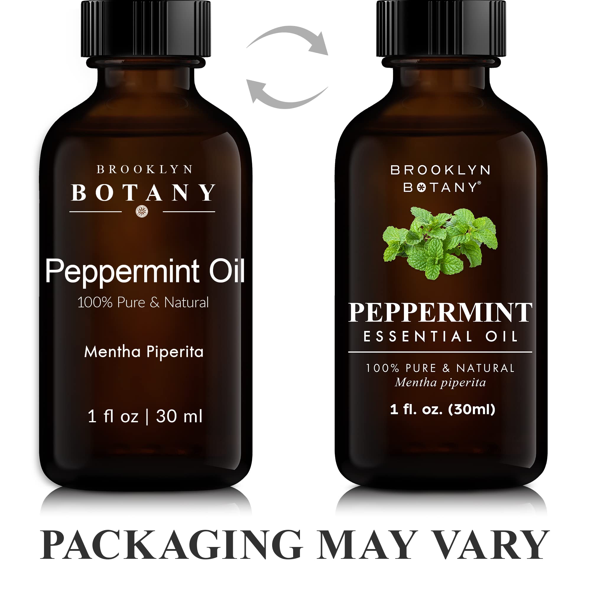 Brooklyn Botany Peppermint Essential Oil β 100% Pure and Natural β Premium Grade Oil with Dropper - for Aromatherapy and Diffuser - 1 Fl Oz