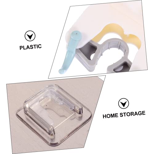 DOITOOL 3 Sets 5pcs Broom Punch-Free Mop Bathroom No Holder Gripper Organization Rack Multi-Function for Kitchen Tools Mounted Tool Self Mount Organizers White Organizer Hooks Head Shower